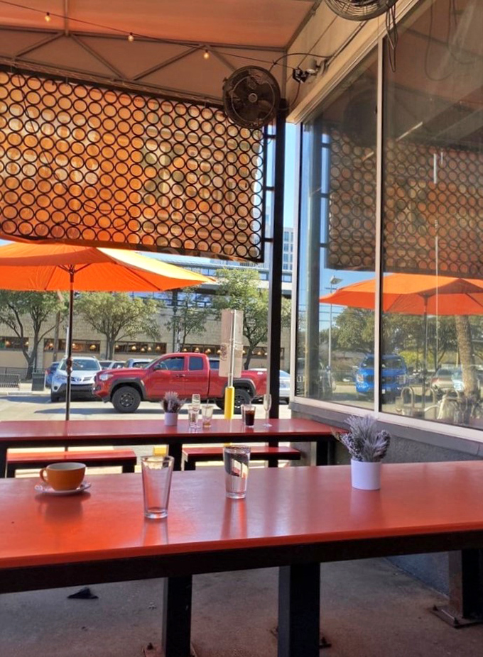 Outdoor seating that lets you soak up Austin vibes while soaking up egg yolk with toast. Multi-tasking at its most delicious.
