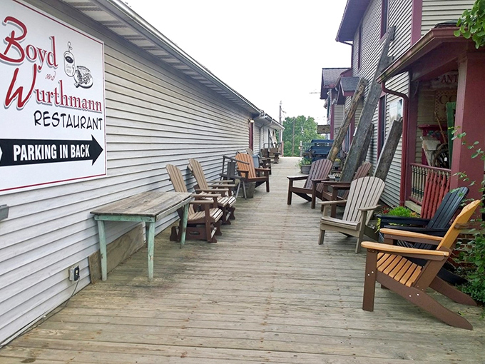 The back porch&mdash;where rocking chairs invite you to sit a spell after your meal. Because good digestion requires contemplation and perhaps a bit of gossip.