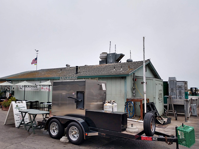 The smoker &ndash; where seafood magic happens before your eyes. Some treasures aren't hidden at all &ndash; they're right there on the dock.