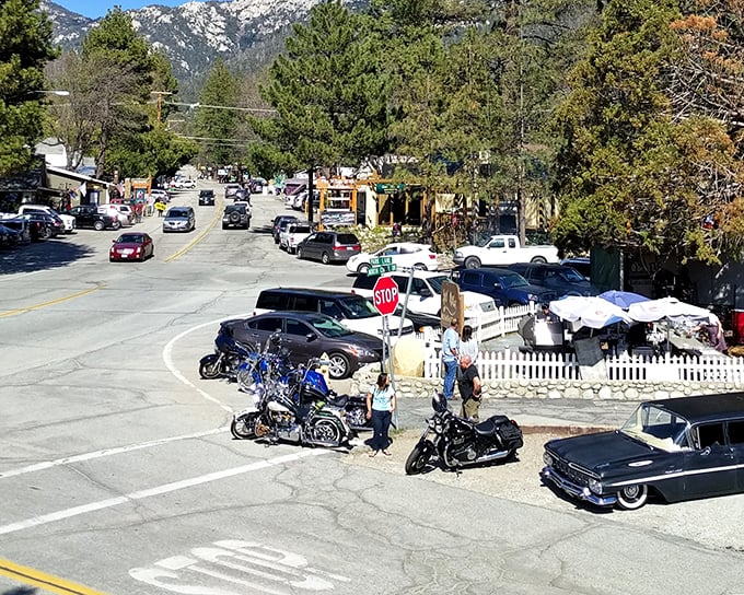 Motorcycles and classic cars line Idyllwild's main street &ndash; weekend adventurers drawn to the mountains like metal filings to a magnet.