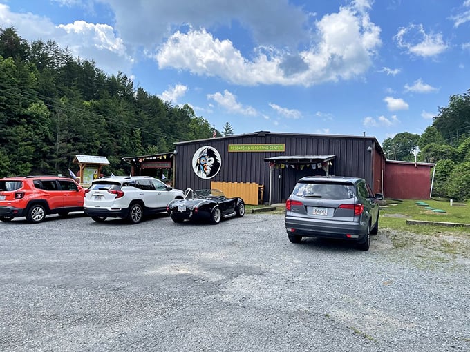 The unassuming parking area gives no hint of the wonders within. Like finding a portal to another dimension behind the world's most normal door.
