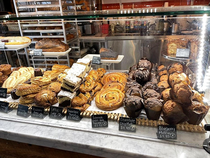Pastry paradise behind glass&mdash;each one a work of art. The hardest part isn't choosing which to eat first, but which to save for later.