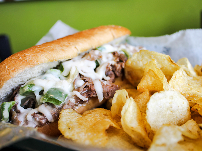 A Philly cheesesteak that would make Rocky himself climb those famous steps for seconds. The cheese-to-meat ratio here deserves scientific study.