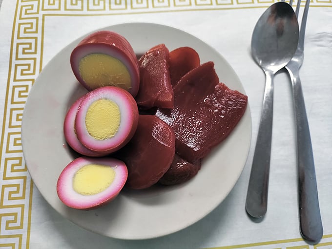 Pickled eggs and beets&mdash;the purple-pink delicacy that separates the tourists from the locals. Consider it an edible merit badge of Midwestern food appreciation.
