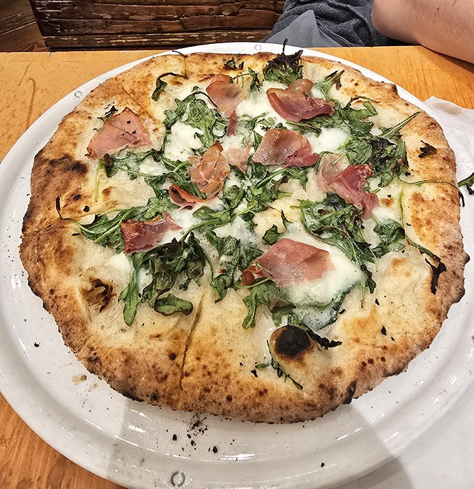 A pizza that somehow bridges the gap between rustic farmhouse and gourmet Italian kitchen &ndash; proof that good food transcends geography.