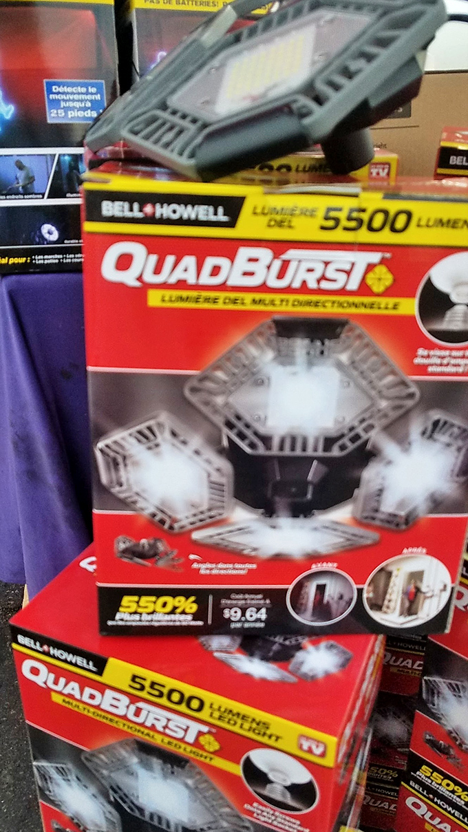 LED technology meets practical lighting needs, proving that modern solutions can be surprisingly affordable at swap meets.