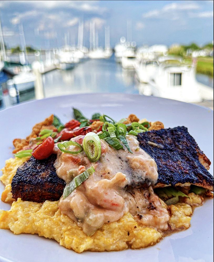 The Redfish Lafayette presents like edible art&mdash;blackened fish resting on golden grits with a sauce so good you'll consider drinking it directly.