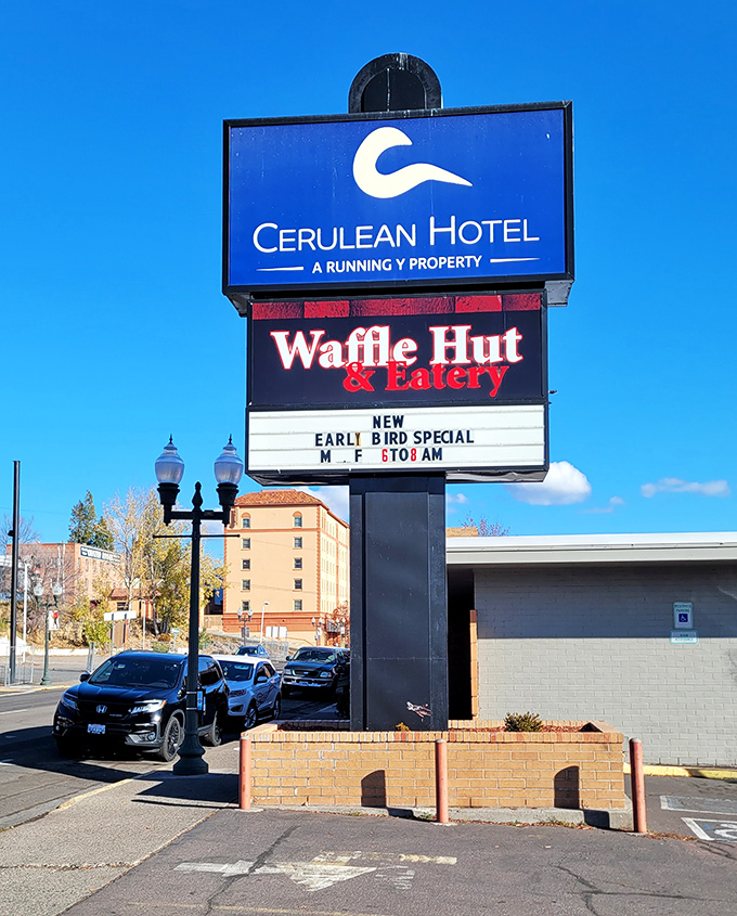 The roadside sign announces itself with understated confidence &ndash; "Early Bird Special" promising rewards for those wise enough to rise with the sun.
