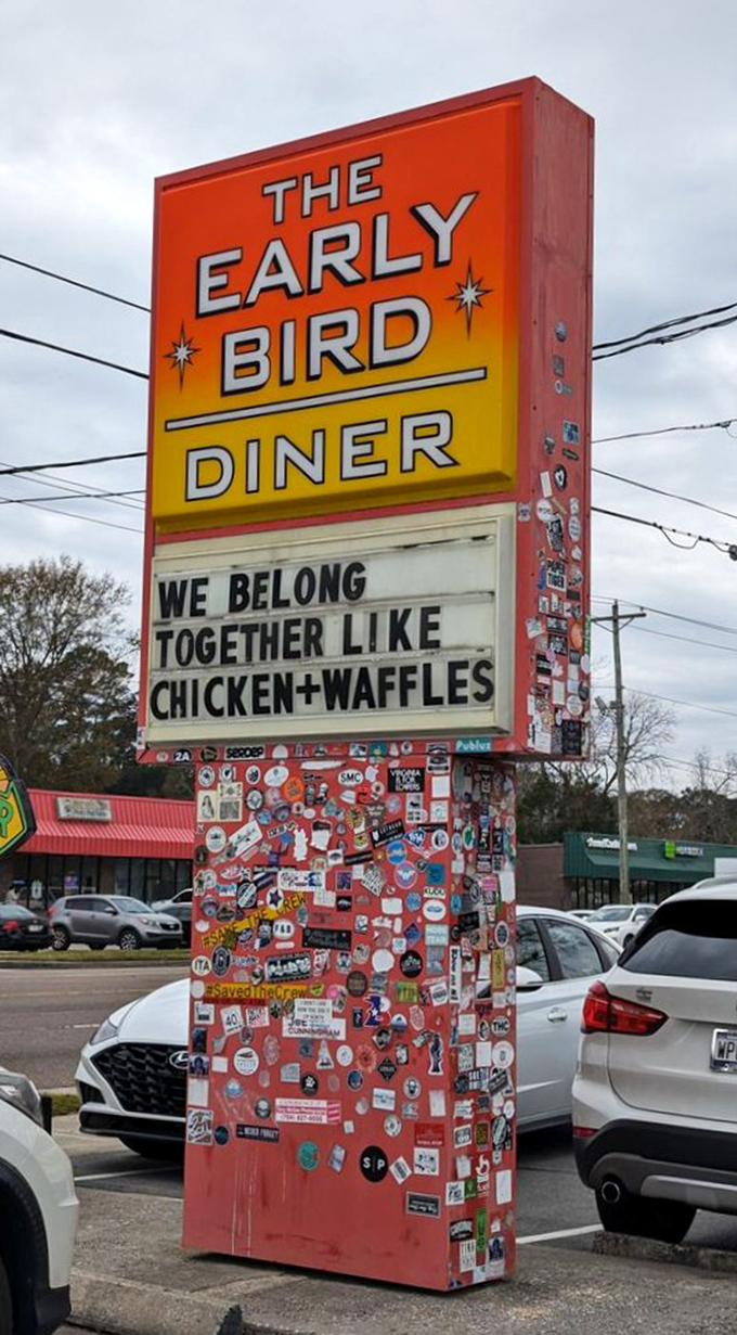 The road sign that signals you've arrived at Charleston's breakfast destination worth every mile.