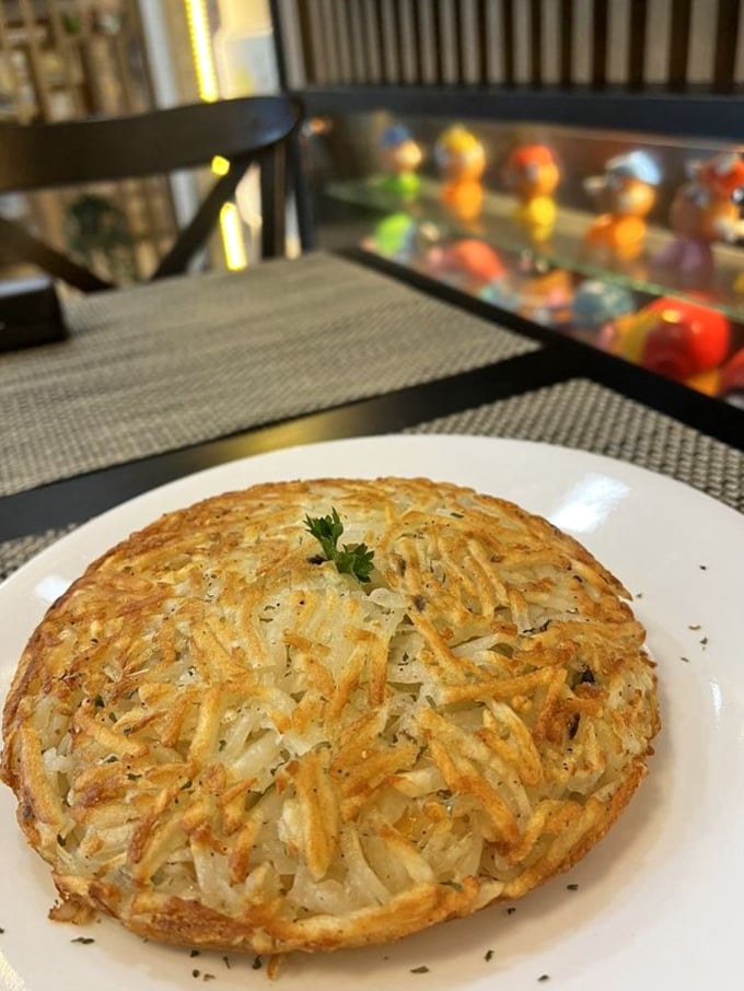 The rosti potato pancake sits regally on its plate&mdash;golden, crisp, and herb-flecked&mdash;like the crown jewel in Mrs. Potato's tuber kingdom. 