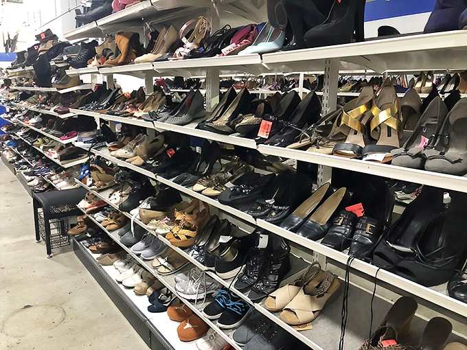 The shoe section rivals Imelda Marcos's closet, with options ranging from practical to why-not. Finding your size might feel like winning the lottery, but when you do&mdash;jackpot!