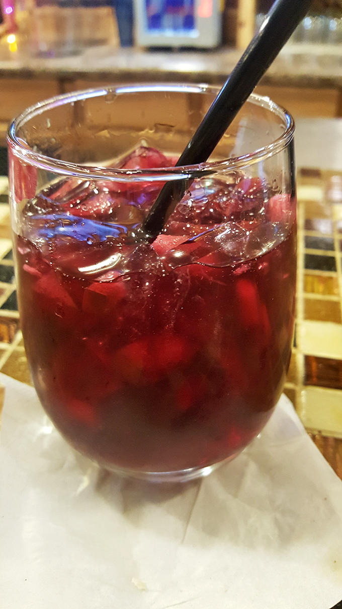 Ruby-red sangria that catches the light like a jewel &ndash; this fruit-forward sipper is the perfect companion to any seafood feast.