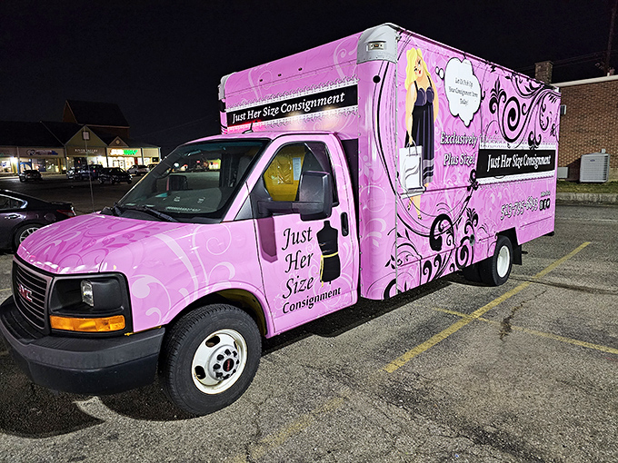 The unmistakable pink truck &ndash; like an ice cream truck for adults, but instead of popsicles, it delivers fashion at fantastic prices.