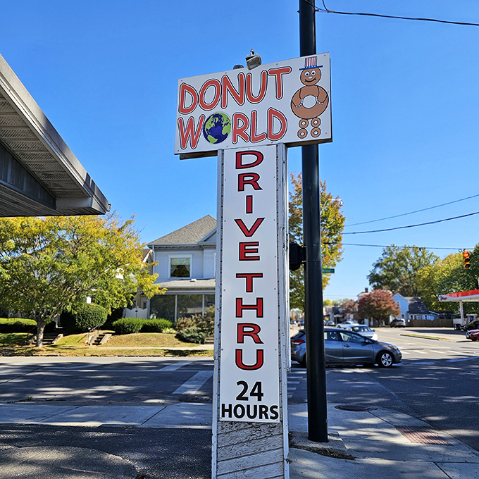 The iconic sign stands as a beacon of hope for the sugar-deprived. When you see this, you know sweet salvation is just steps away.