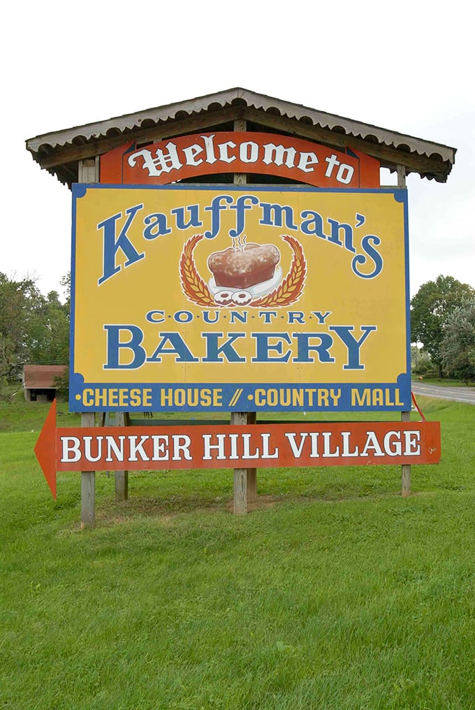 The cheerful roadside sign beckons travelers to Kauffman's&mdash;like a lighthouse guiding hungry ships to caloric salvation.