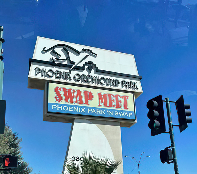 The iconic sign towers above Phoenix streets, a beacon guiding weekend warriors to the promised land of deals and discoveries.