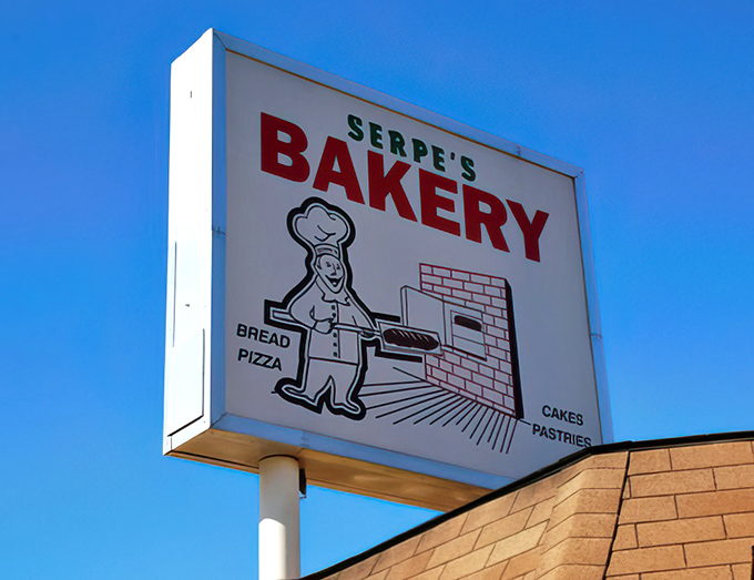 Serpe's vintage sign featuring their baker mascot has guided hungry Delawareans to carb heaven for decades like a well-floured North Star.