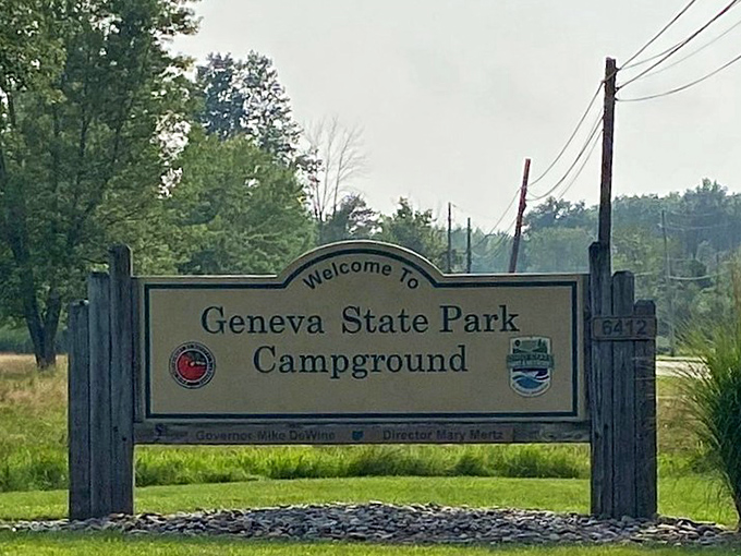 The welcome sign that says "congratulations, you've officially escaped civilization" even though you're only 45 minutes from Cleveland.