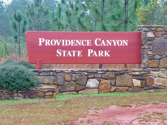 The entrance sign welcomes you to Georgia's most beautiful example of environmental redemption in action.