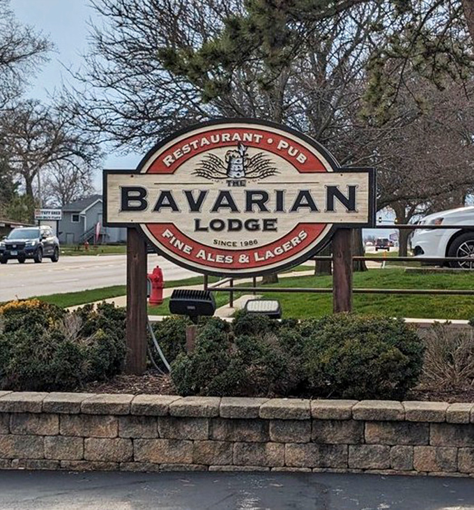The sign stands proud like a herald announcing not just a restaurant but a destination. Those words "Fine Ales & Lagers" are no empty promise.