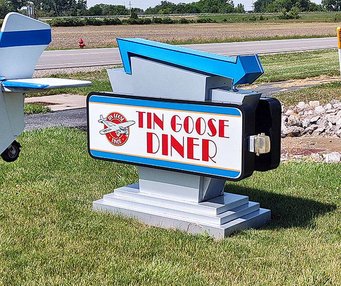 The sign points the way to what locals whisper might be Ohio's breakfast holy grail.