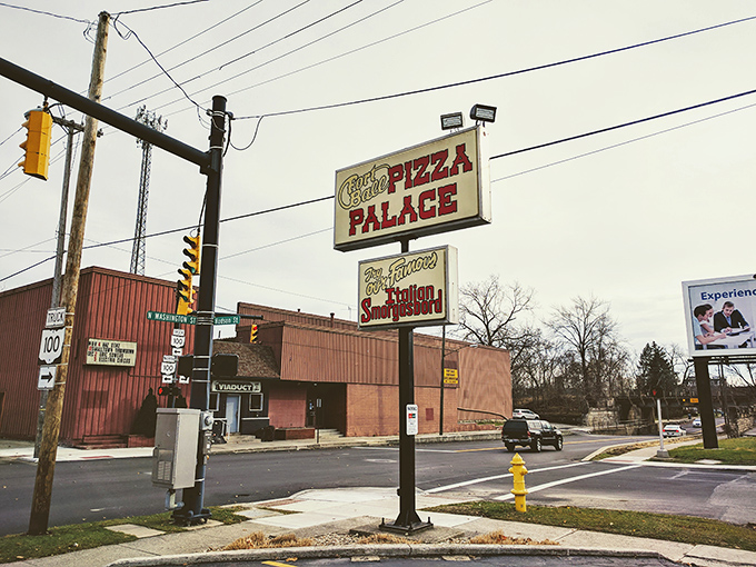 The sign stands tall against Ohio skies, a beacon calling hungry souls to their pasta destiny.
