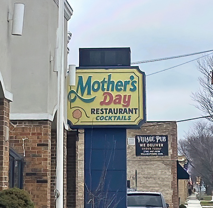 The vintage sign stands as a beacon of hope for the hungry, promising comfort food that actually delivers on comfort.