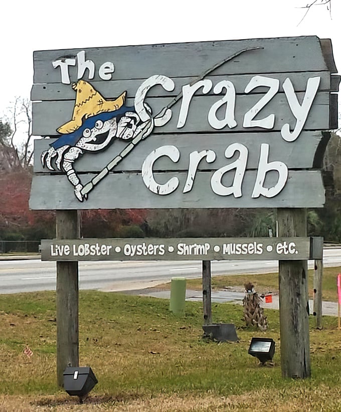 The whimsical crab mascot welcomes seafood pilgrims with a fishing pole and a promise of "etc."&mdash;which in seafood terms means endless deliciousness.