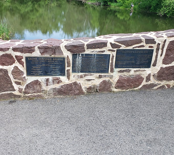 Stone foundations anchor both the bridge and its story in Pennsylvania soil, connecting present visitors to the past.