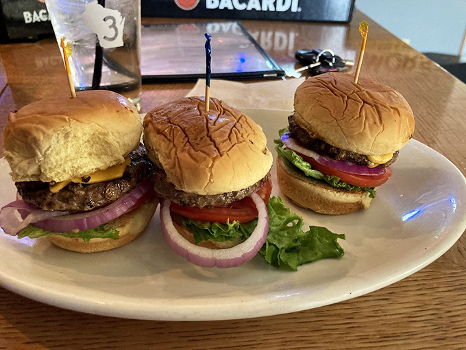 Slider trio: When you can't decide on just one burger, why should you? Life's too short for burger monogamy.