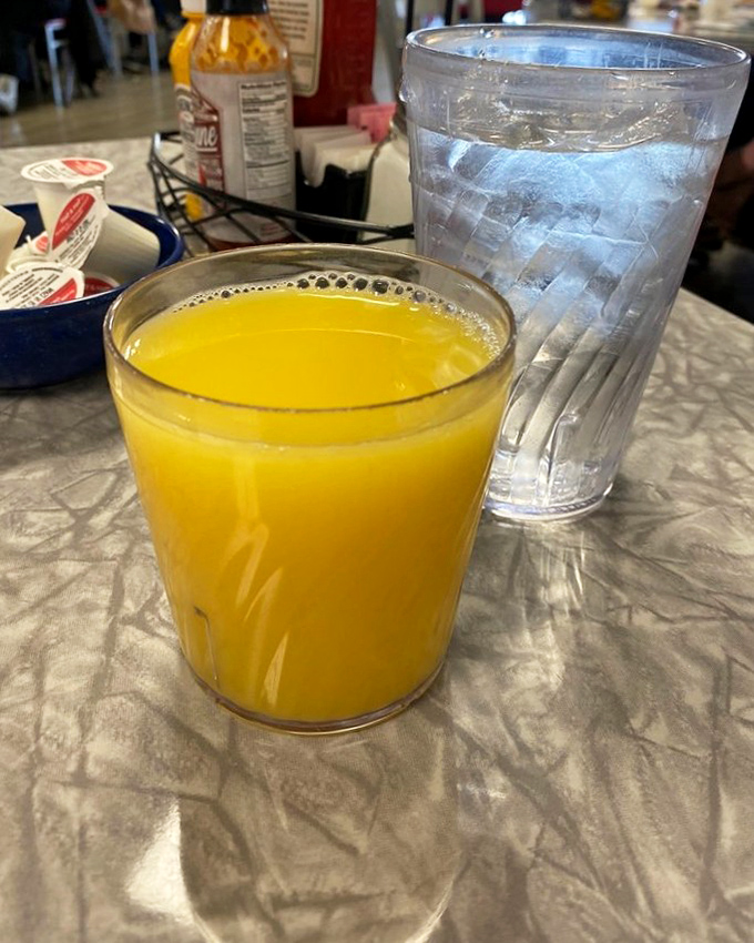 Fresh-squeezed sunshine in a glass. This orange juice is the perfect palate cleanser between bites of those heavenly breakfast creations.