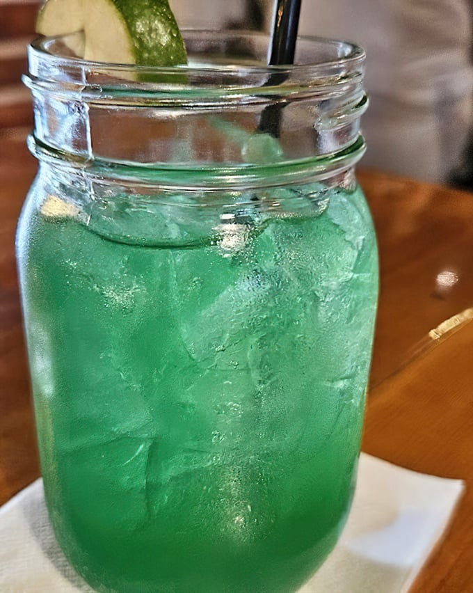 This electric blue concoction isn't just a drink&mdash;it's a vacation in a mason jar. One sip and you're officially on Northwoods time. 