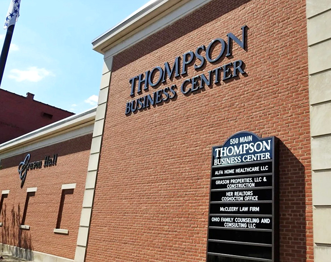 Thompson Business Center - Even modern buildings here maintain the town's commitment to brick construction and architectural harmony throughout downtown.