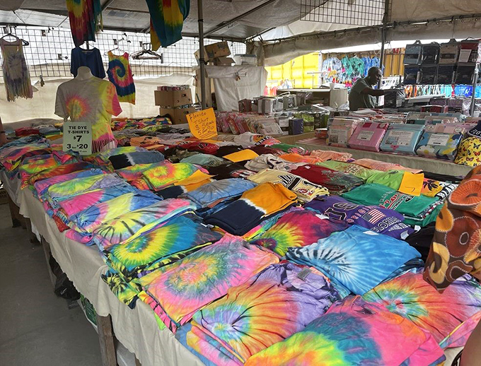 Tie-dye explosion! These vibrant shirts prove that some fashion trends never truly die&mdash;they just retreat to flea markets until the next generation discovers them again.