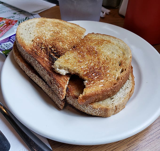 Toast&mdash;the humble supporting actor that's secretly the backbone of any great breakfast performance. Perfectly golden, never burnt.