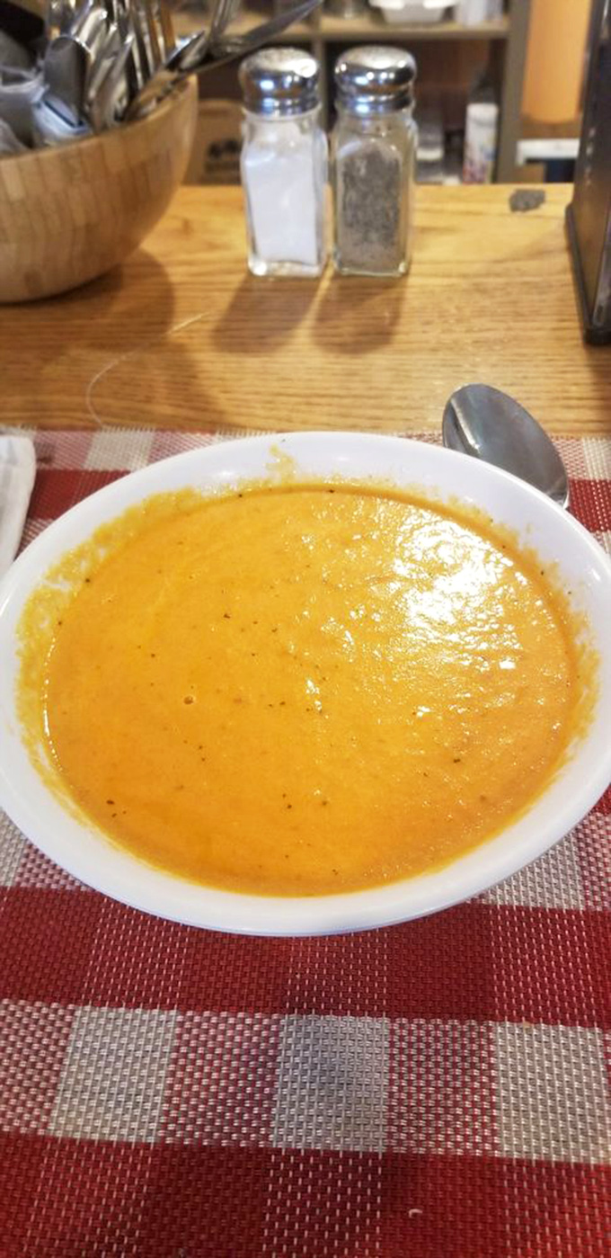 This soup isn't just orange &ndash; it's a vibrant sunset in a bowl, waiting to warm your soul and remind you why tomatoes and basil are eternal soulmates.