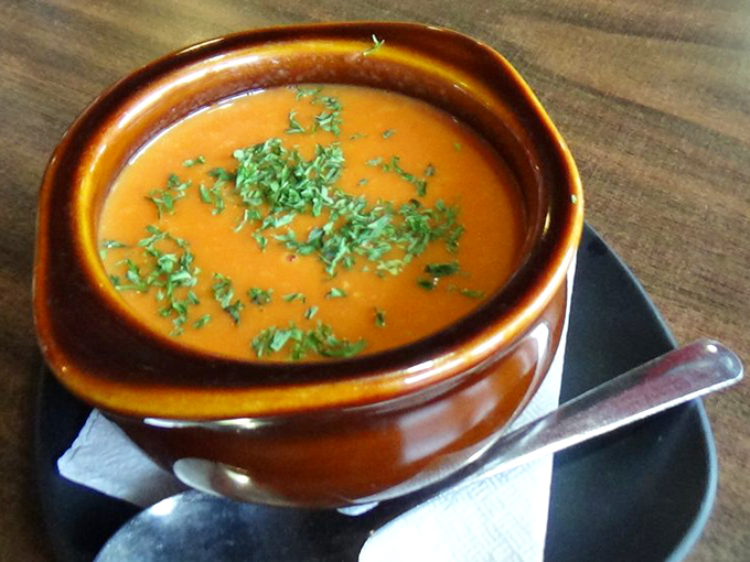 Tomato bisque that'll warm your soul faster than your favorite cardigan on a chilly day.