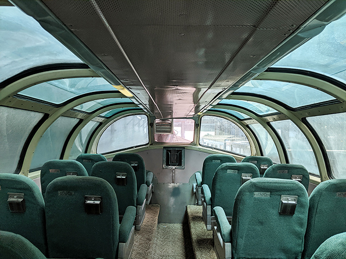Step into the observation car and you're transported to an era when panoramic views and comfortable seating made the journey as memorable as the destination.