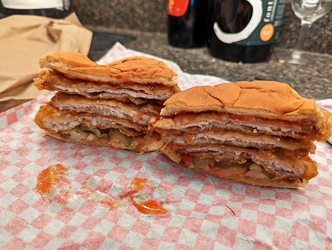 The triple-decker tenderloin that's worth breaking your "I'll just have a salad" promise for. Some call it excessive; we call it art.