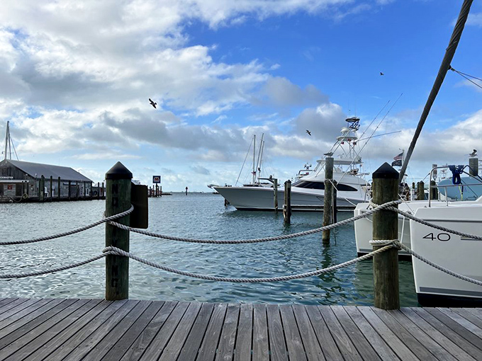 The view that comes complimentary with your meal&mdash;boats bobbing in crystal waters under that famous Florida sky that painters try to capture.