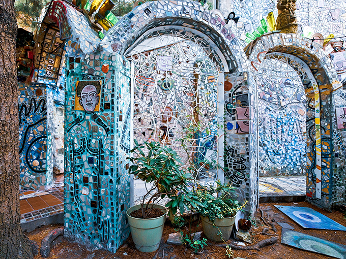 Archways create magical thresholds between different mosaic worlds, inviting visitors to step through and discover what's on the other side.