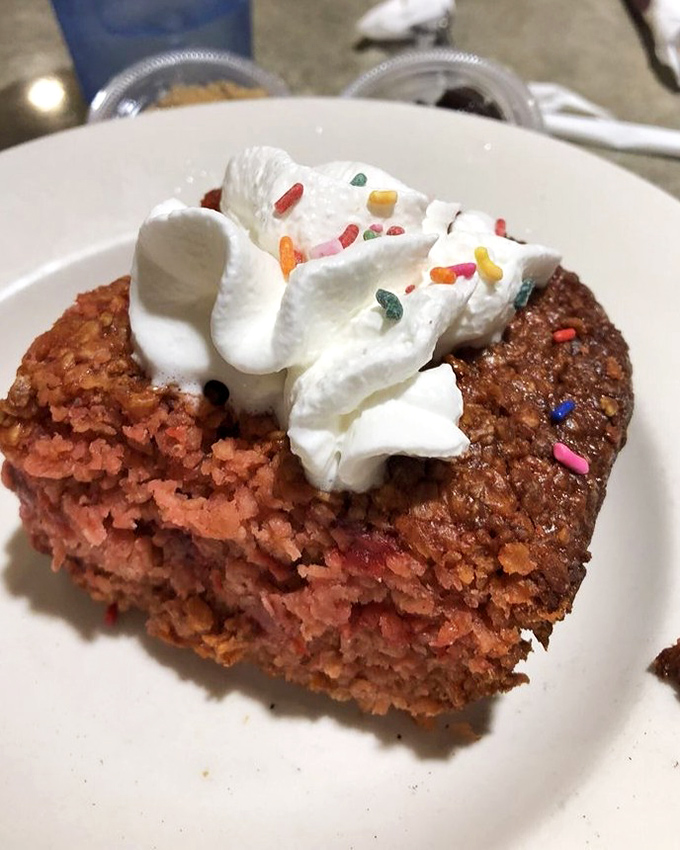 This isn't just baked oatmeal &ndash; it's a cinnamon-speckled celebration topped with whipped cream and sprinkles that makes breakfast feel like your birthday.