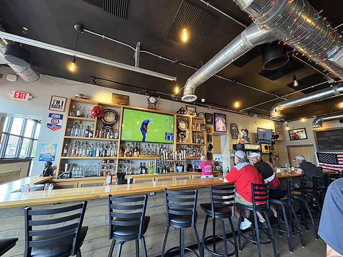 A welcoming bar area where good drinks and great conversation flow as smoothly as the service.