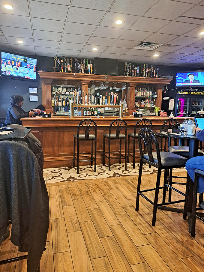 The bar area &ndash; where the evening regulars debate everything from local politics to whether the Eagles have a shot this year.