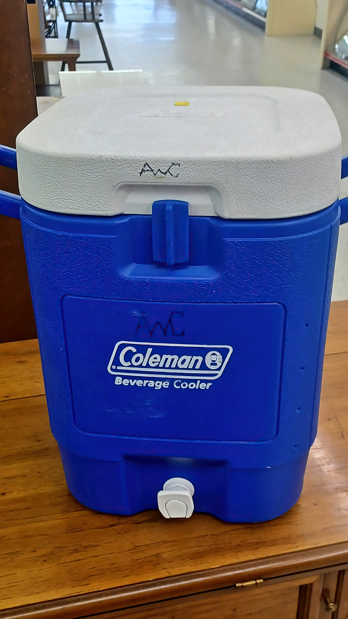 The Coleman cooler: veteran of a thousand picnics, ready for your next adventure. Summer memories included at no extra charge.