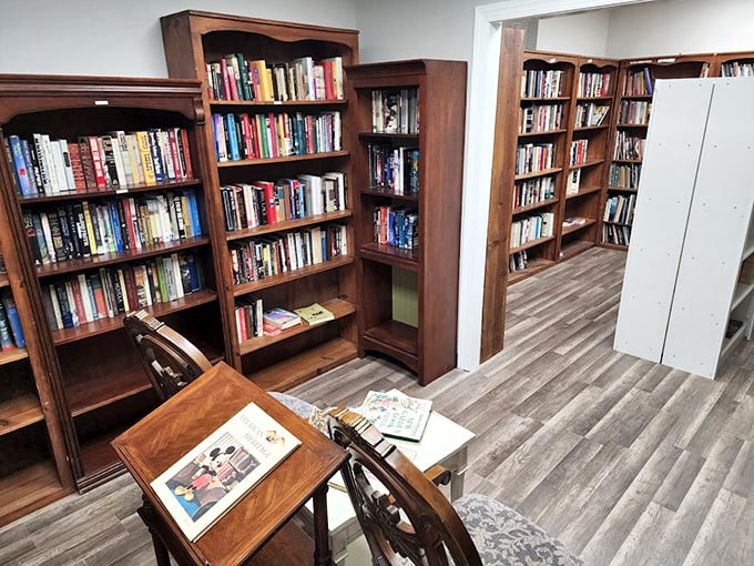 The book nook&mdash;where literary treasures wait patiently on wooden shelves that have probably supported everything from Hemingway to Harry Potter.