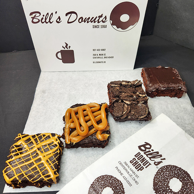 Brownies dressed up with pretzels and drizzles show that creativity and chocolate make the perfect partnership.