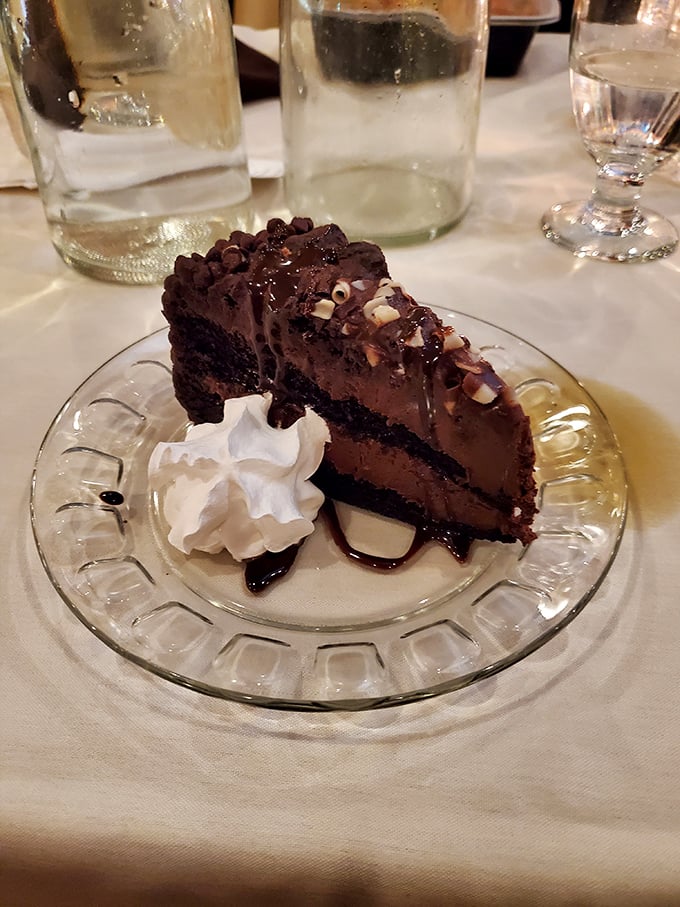 Dessert arrives looking like edible art, providing the sweet finale that every great supper club meal deserves.