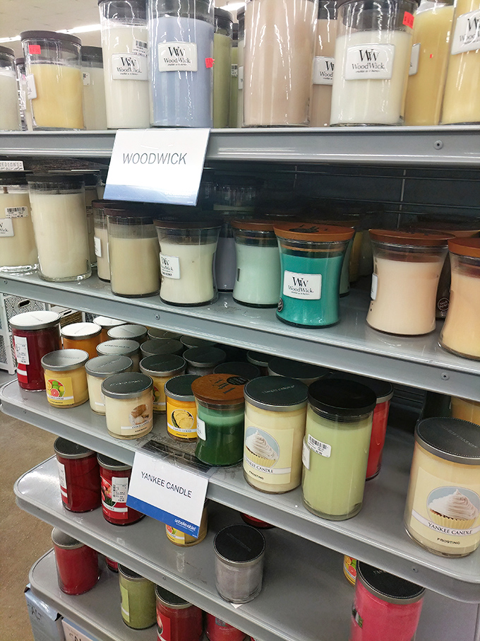 The scent section offers Woodwick and Yankee candles at prices that won't burn through your budget. Aromatic luxury for less.