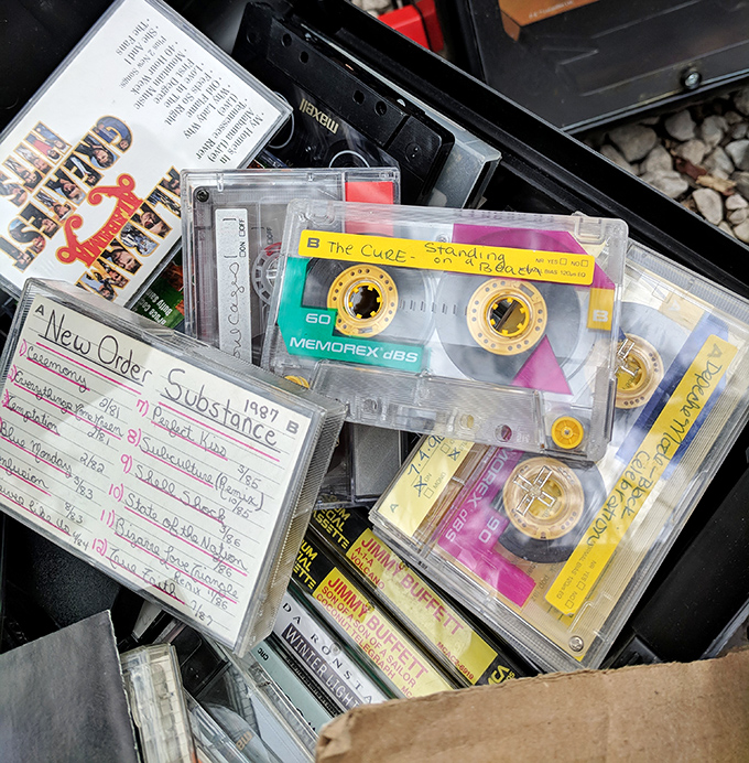 Musical time capsules waiting to be reopened. That carefully labeled Cure mixtape holds someone's entire sophomore year emotional journey on magnetic tape.
